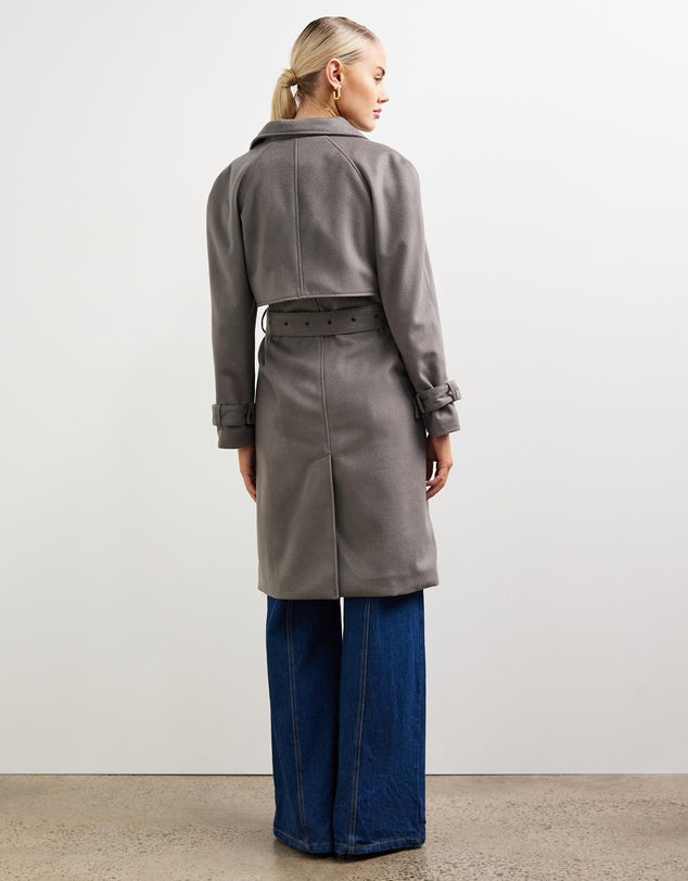 Soho Slouch Trench Grey Wool Coat Womens Wool Luxe Trench Coat By West14th. Made From 100% ...